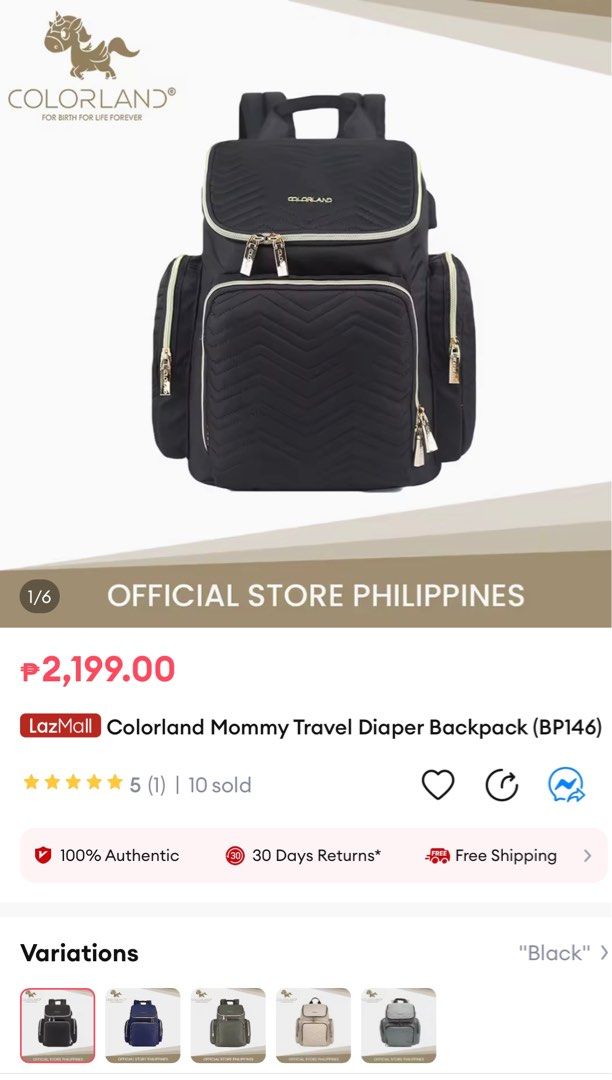 Colorland Mommy Travel Diaper Backpack, Babies & Kids, Going Out ...