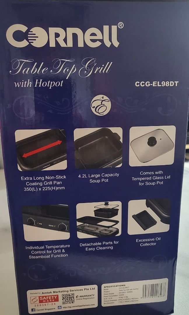 Cornell table top grill with hotpot, Furniture & Home Living ...