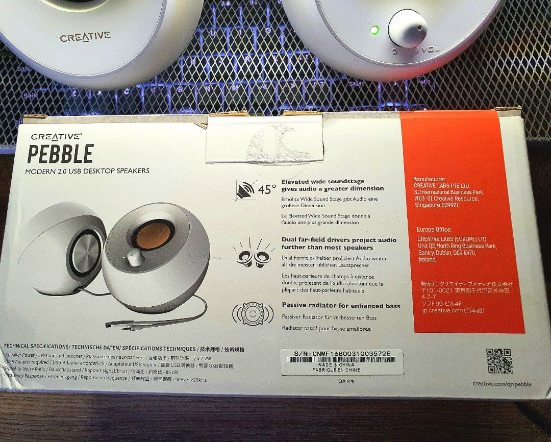 Creative Pebble Speaker, usb desktop (white), Audio, Soundbars, Speakers & Amplifiers on Carousell