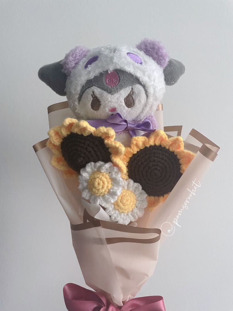 Crochet Sanrio Bouquet, Hobbies & Toys, Stationery & Craft, Flowers & Bouquets on Carousell