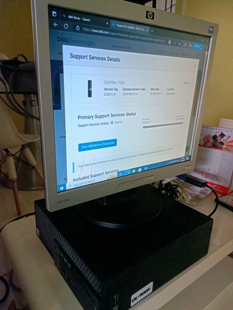 Dell 7050 + HP 17" monitor. i5-7500, 8Gb, 256Gb SSD, Computers & Tech ...