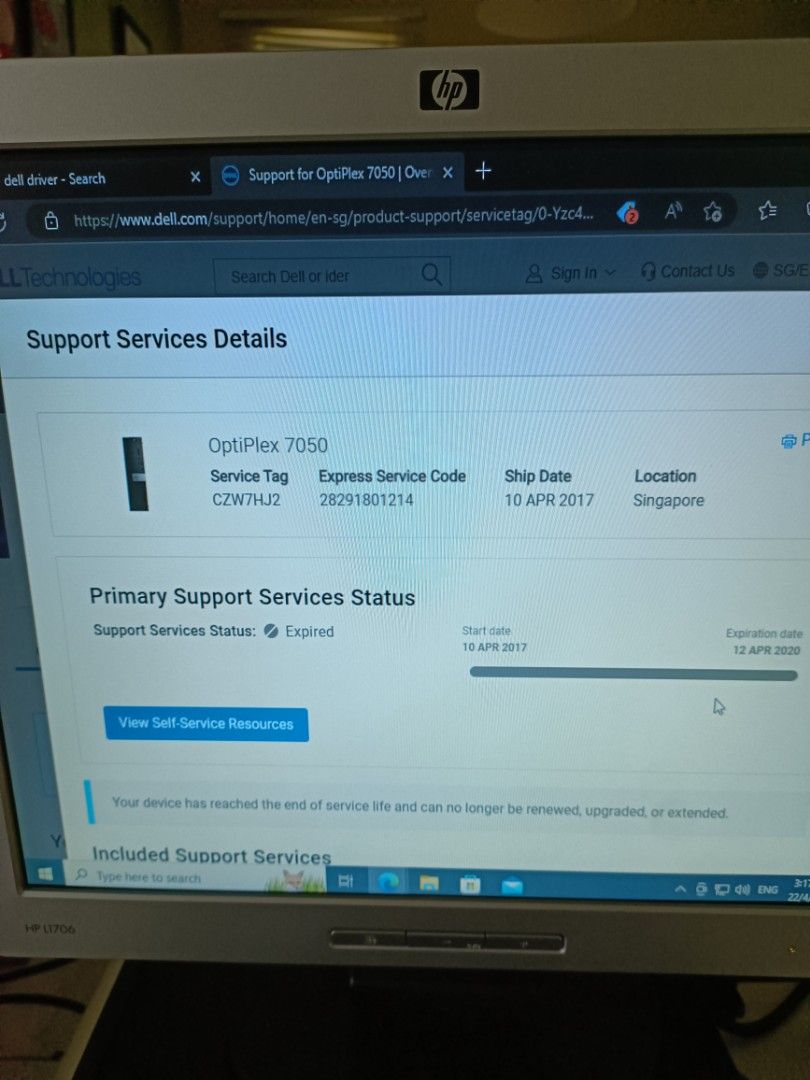 Dell 7050 + HP 17" monitor. i5-7500, 8Gb, 256Gb SSD, Computers & Tech ...