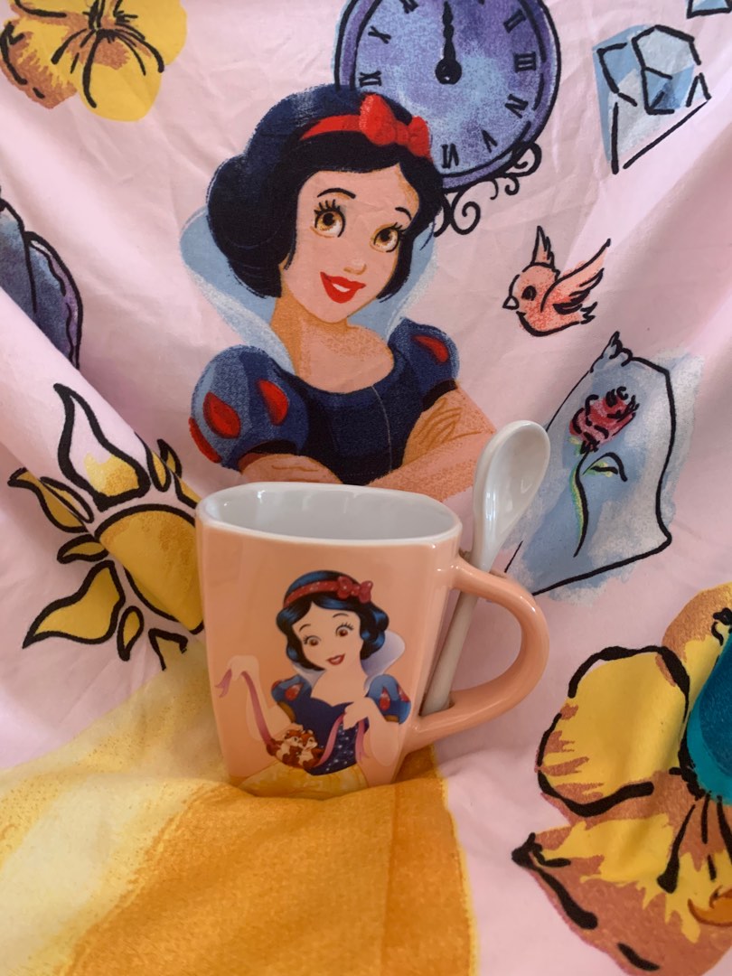 Disney Princess Snow White ceramic mug with spoon on Carousell