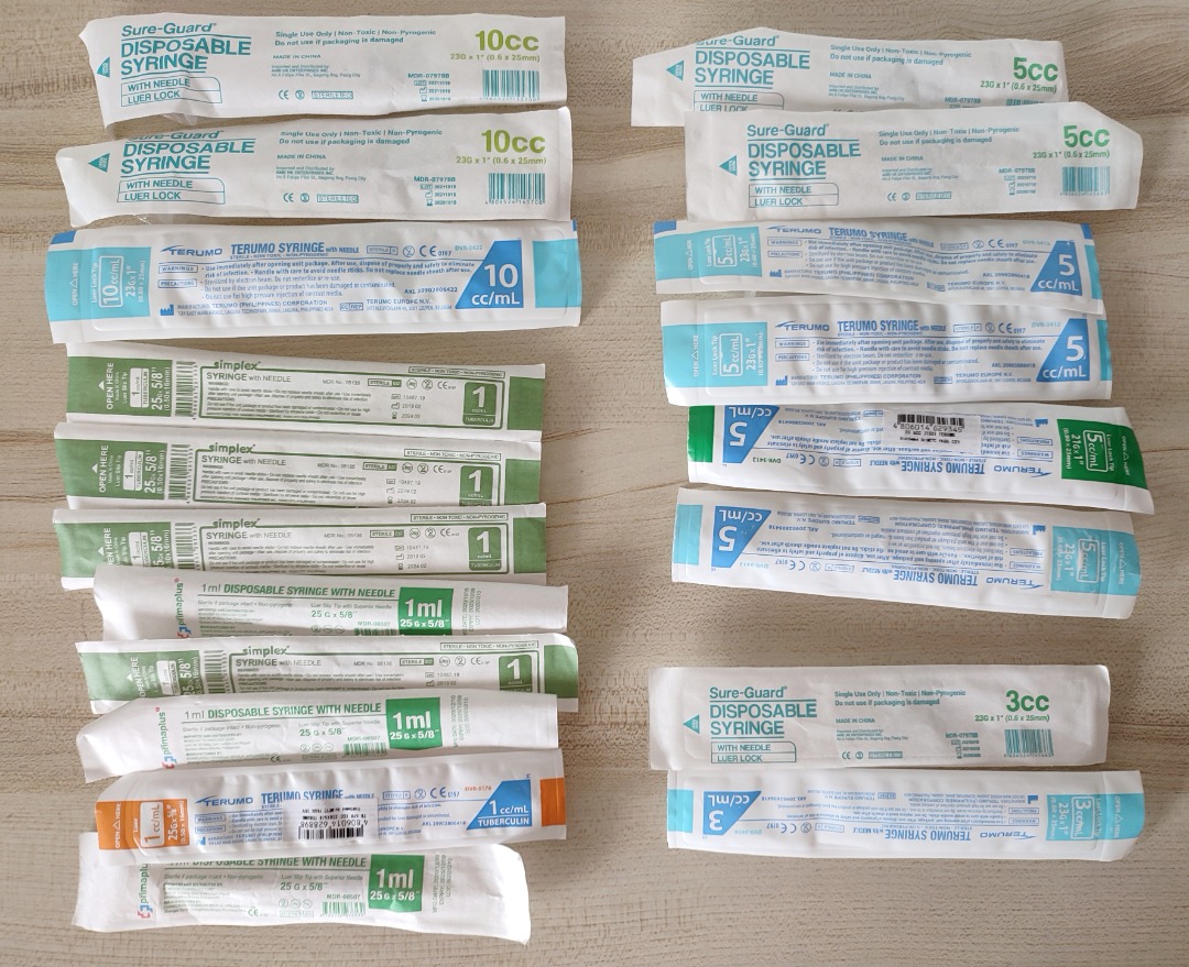 Disposable Syringe with needle (1,3,5, and 10 cc), Health & Nutrition ...