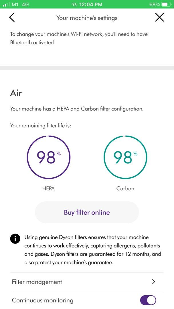 Dyson TP04 Pure Cool Purifier Fan (Super low filter usage), TV & Home ...