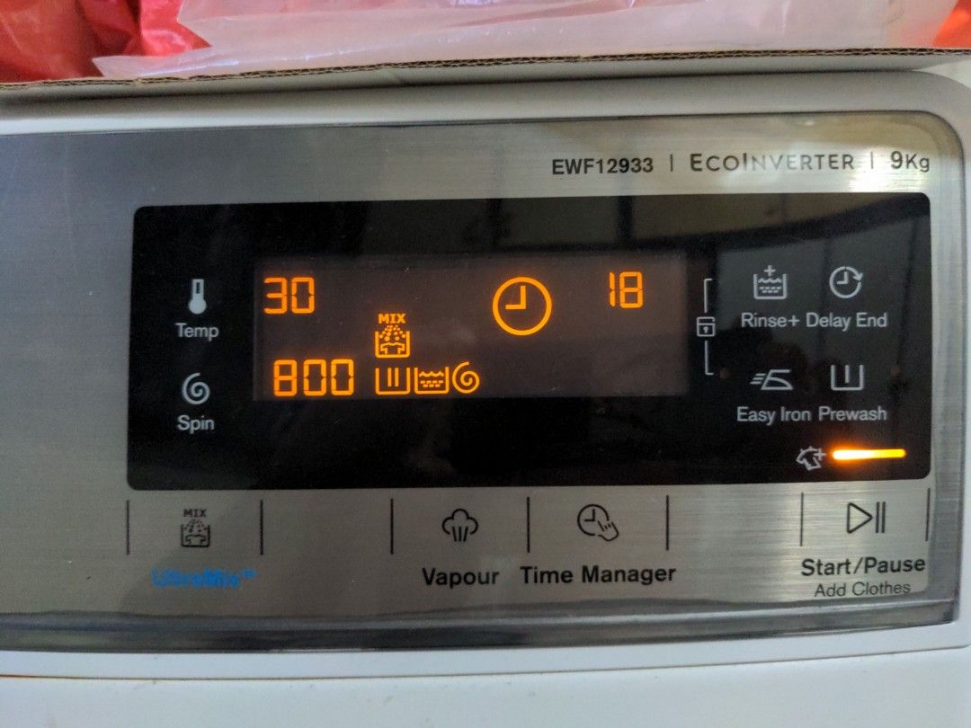 Electrolux ultimate care EWF12933 ecoinvertor 9kg, TV & Home Appliances ...