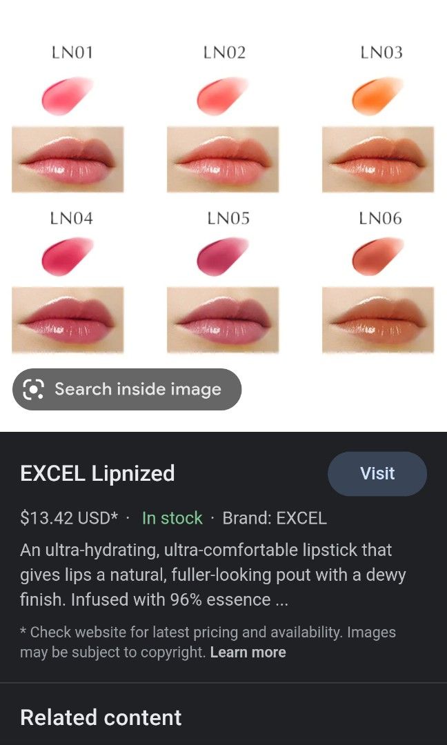 excel ln01 lipinized lipstick, Beauty & Personal Care, Face, Makeup on Carousell