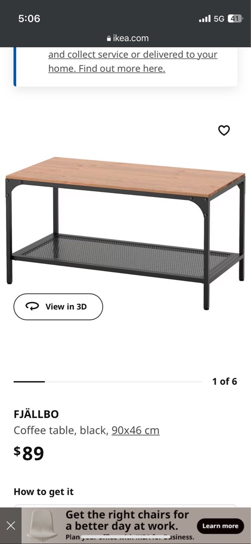 Fjallbo coffee table ikea, Furniture & Home Living, Furniture, Tables ...