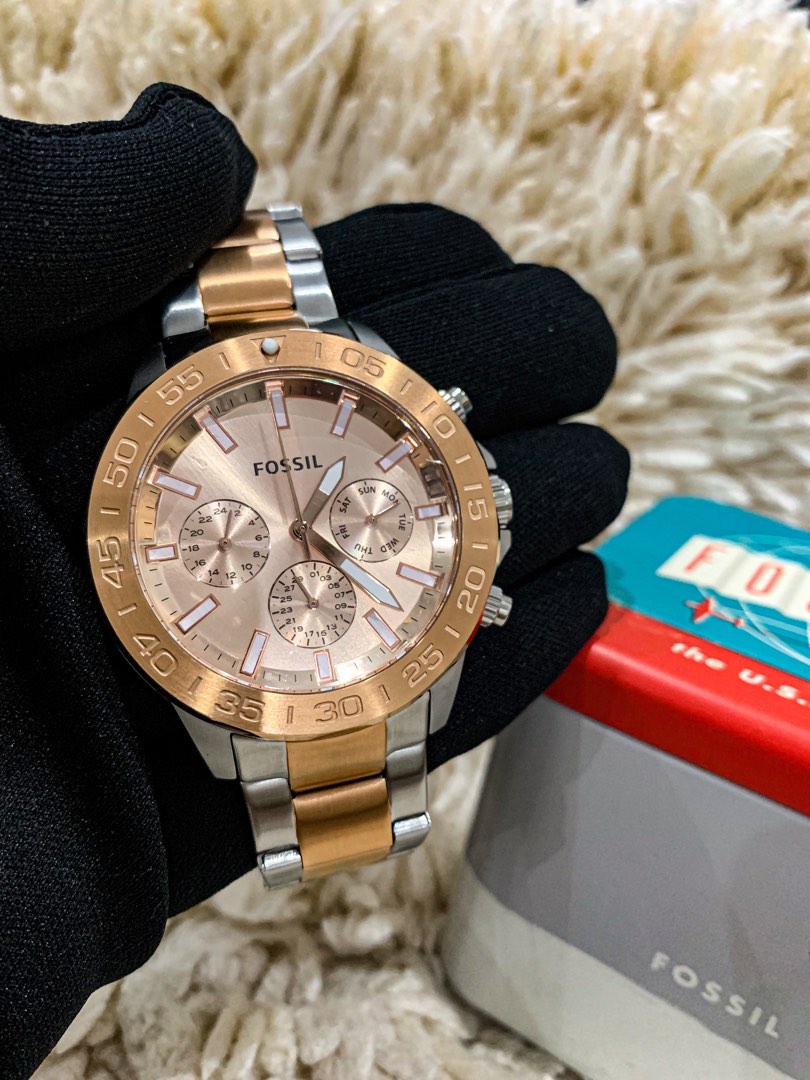 Fossil Bannon Multifunction Two-Tone Stainless Steel Watch, Luxury ...