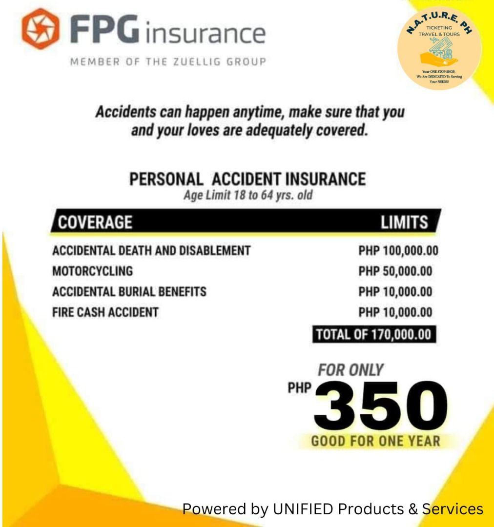 FPG PERSONAL ACCIDENT INSURANCE as low as PHP 350, Everything Else ...