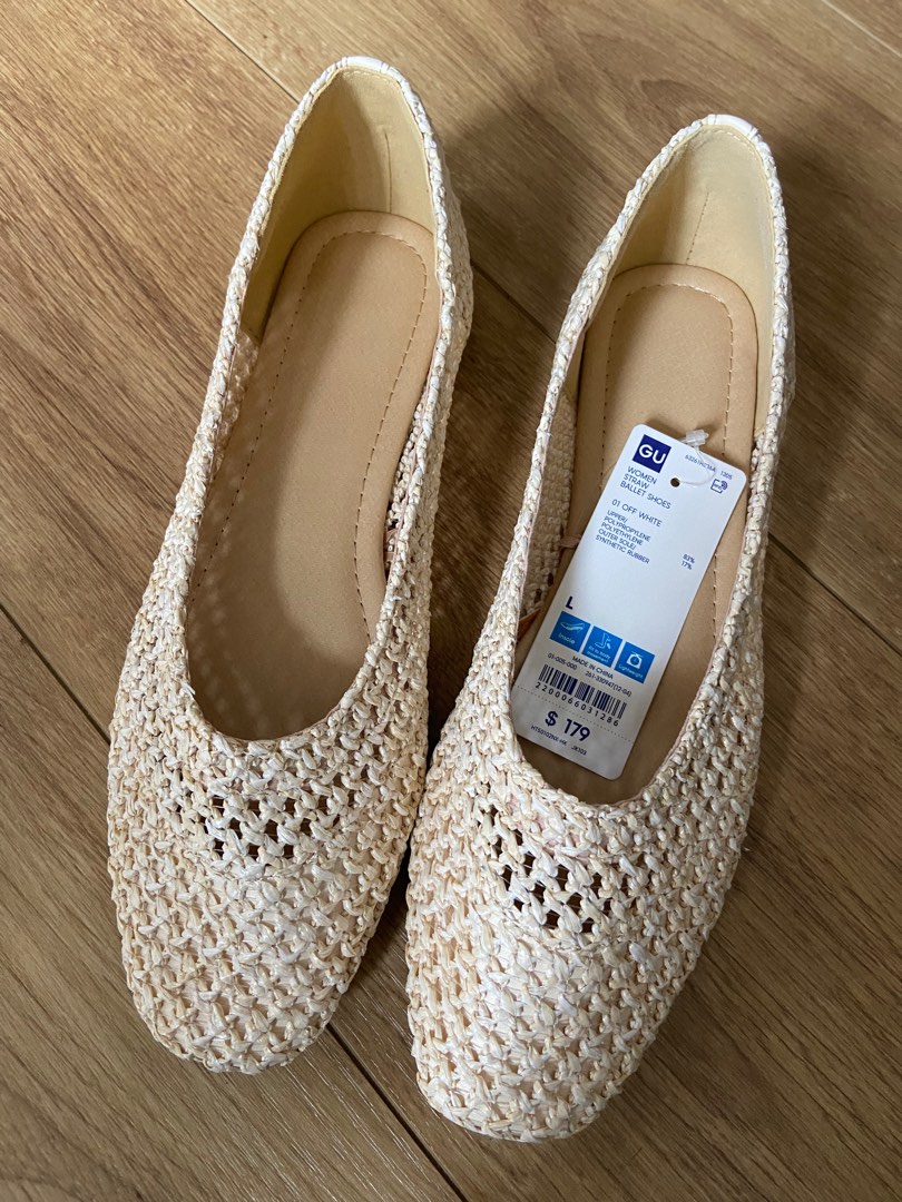 GU Straw Ballet, 女裝, 鞋, 平底鞋 - Carousell
