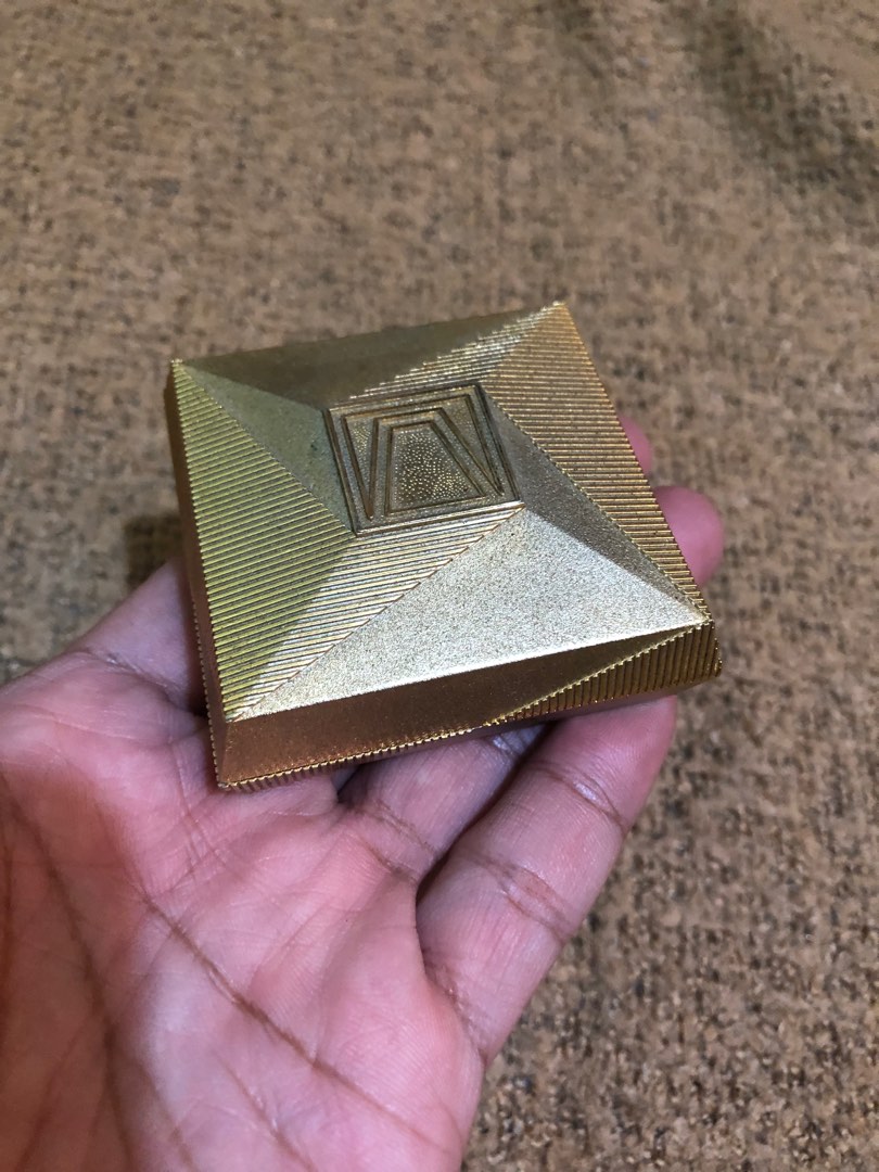 Heavy metal bronze ink stamp pad container, Hobbies & Toys, Memorabilia ...