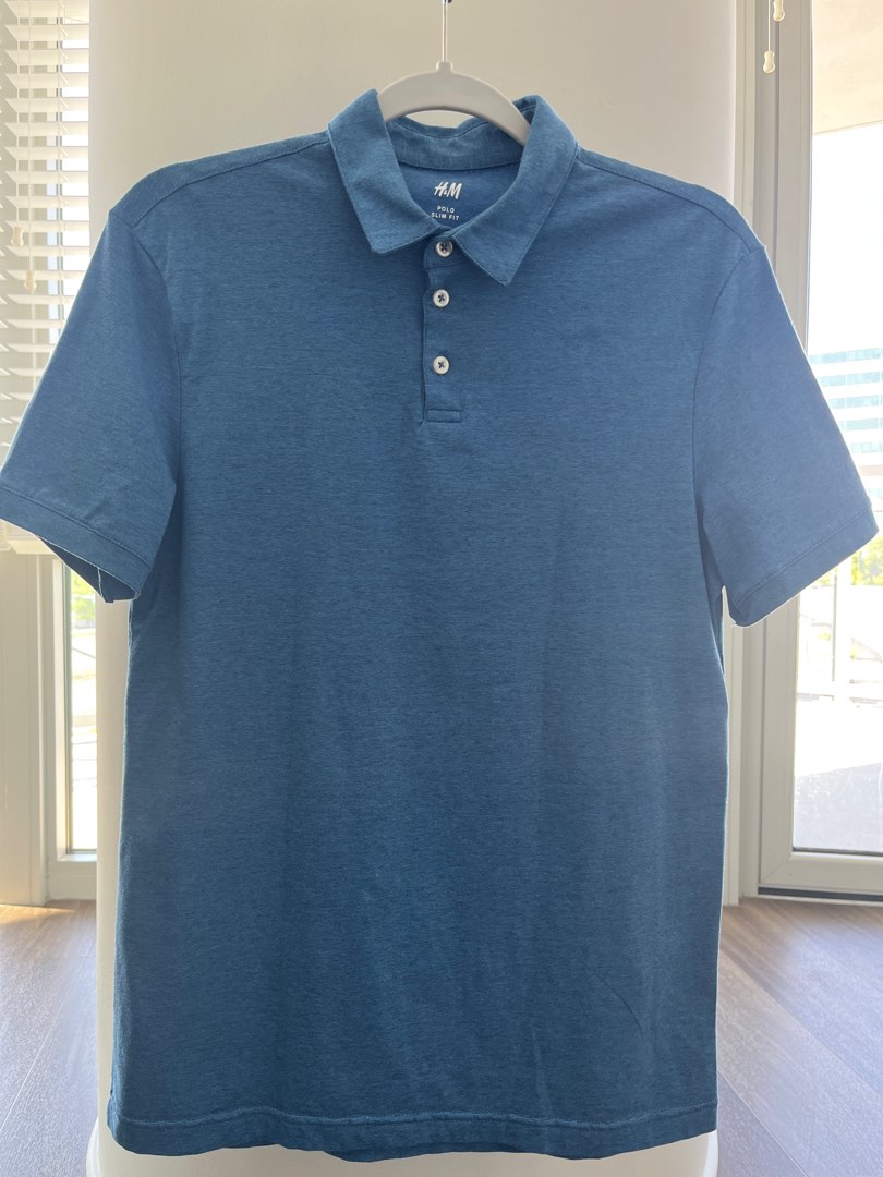 H&M Blue Collared Shirt on Carousell