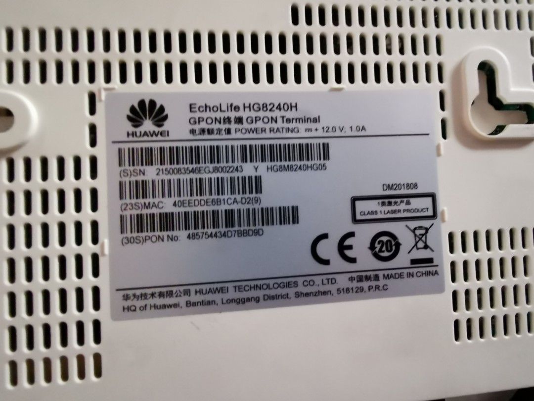 Huawei optical network terminal HG8240H, Computers & Tech, Parts ...