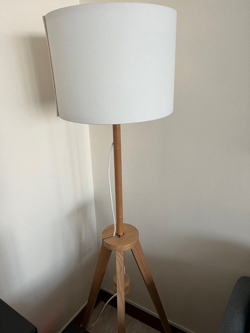IKEA Lauters Solid Wood Floor Lamp, Furniture & Home Living, Lighting ...