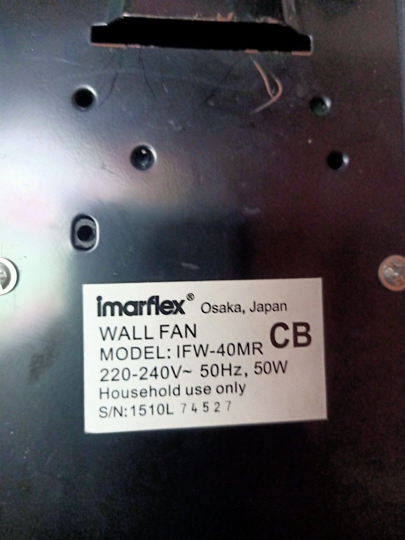 Imarflex IFW 40MR 16inches wall fan, Furniture & Home Living, Lighting ...