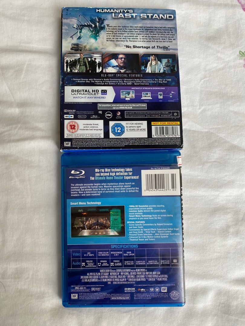 Independence Blu Ray Collection (1 & 2), Hobbies & Toys, Music & Media, CDs & DVDs on Carousell