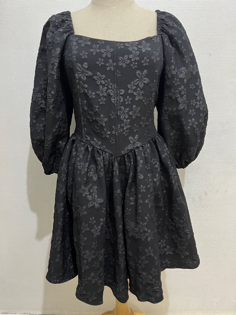 Laure by Roma Black Jacquard Mini Dress on Carousell