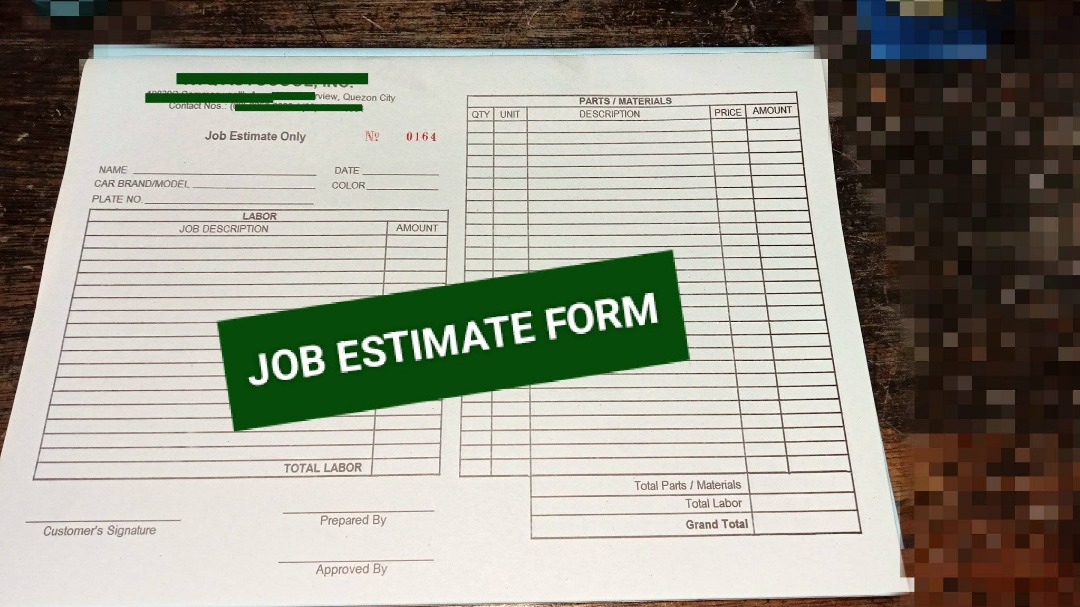Job Estimate form, Hobbies & Toys, Stationary & Craft, Other Stationery & Craft on Carousell