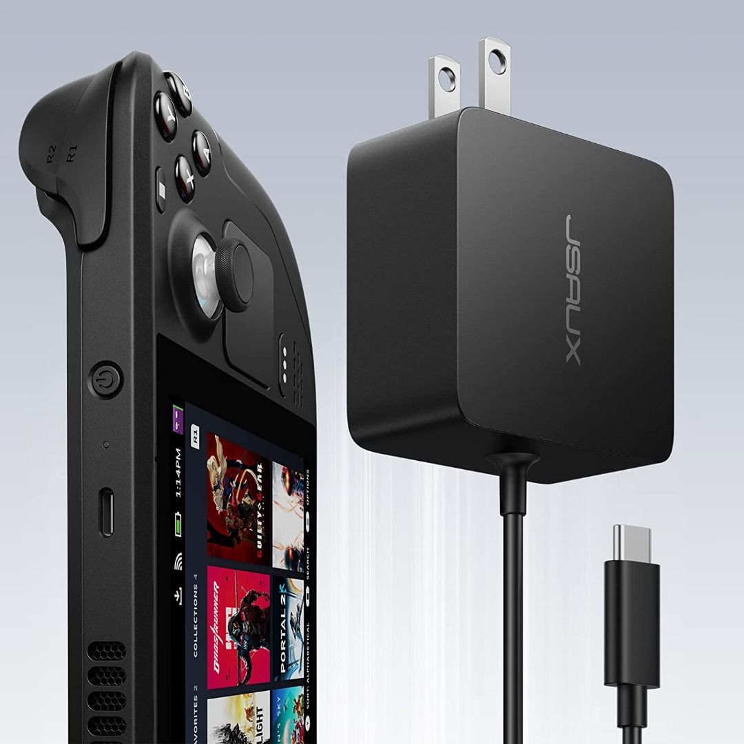 JSAUX 45W USB C Power Charger for Steam Deck, 5FT Cable Type-C PD 3.0 ...