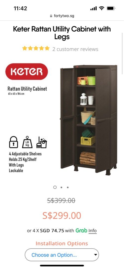 Keter Rattan Utility Cabinet, Furniture & Home Living, Outdoor ...