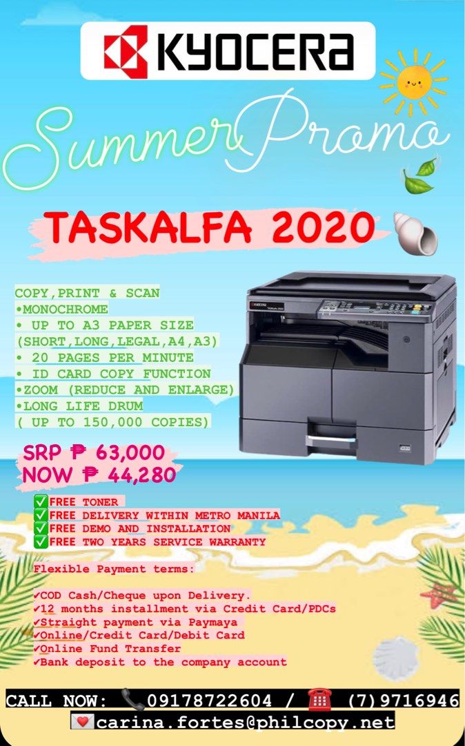 KYOCERA SUMMER PROMO 2023 COPIER PRINTER SCANNER AVAIL NOW, Computers ...