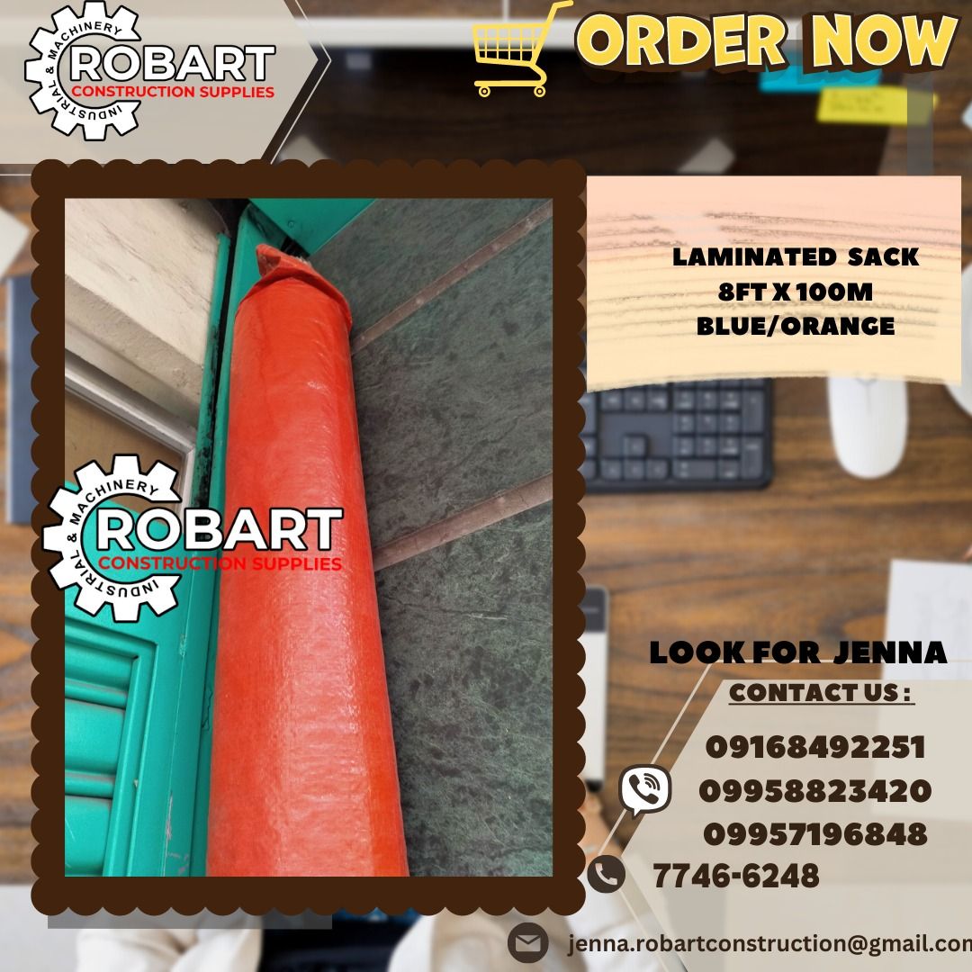 laminated sack 8ft x 100m blue /orange, Commercial & Industrial ...