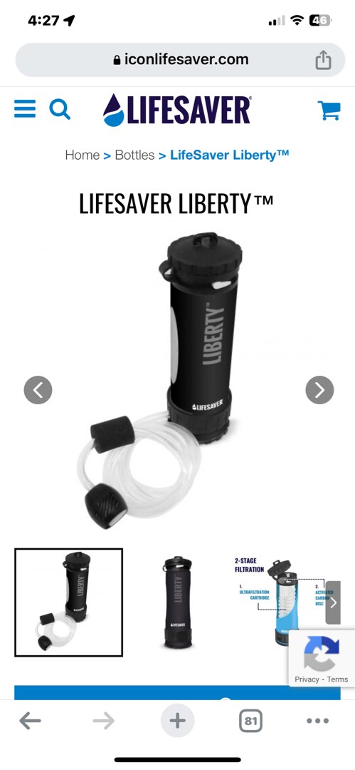 "Lifesaver Liberty" Portable Water Filter - make muddy water drinkable ...