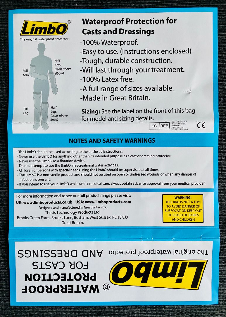 LimbO Half Leg Cast & Dressing Waterproof Protector (Large & Long ...