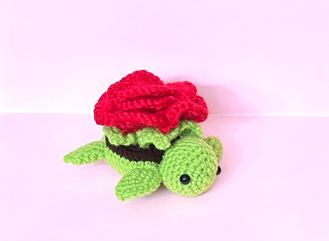 [Mother's day special] little turtle with a rose amigurumi | handmade ...