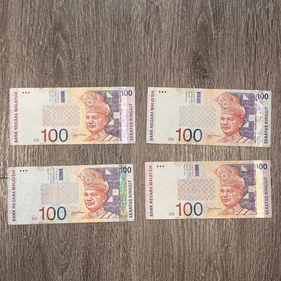 Malaysia $100 Ringgit Dollar x4pxcs, Hobbies & Toys, Memorabilia ...