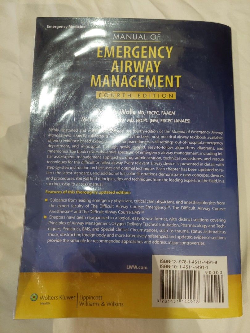 Manual of Emergency Airway Management, Hobbies & Toys, Books & Magazines, Textbooks on Carousell