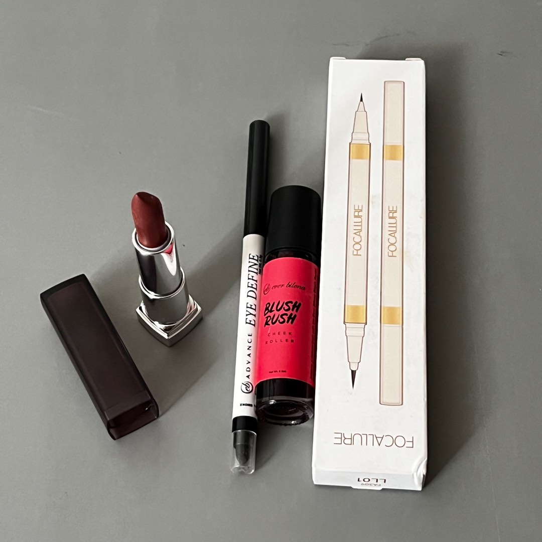 Maybelline Mini Matte, EB Eye Define, EB Blush Rush, Focallure Eyeliner ...