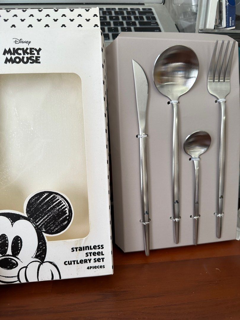 Mickey Mouse stainless steel cutlery set, Furniture & Home Living ...