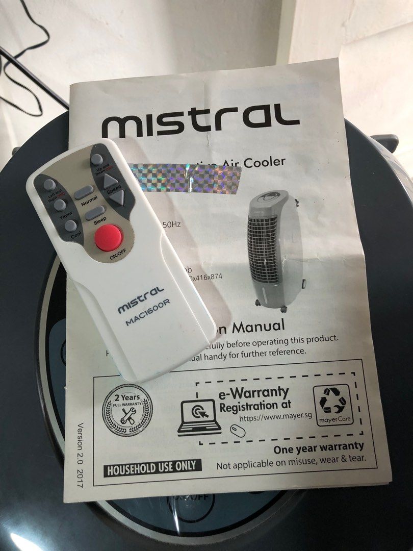 Mistral 15L Air Cooler MAC1600R, TV & Home Appliances, Air Conditioners ...