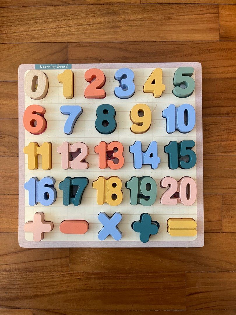 Montessori Wooden Numbers Puzzle Game Learning Toy, Hobbies & Toys ...