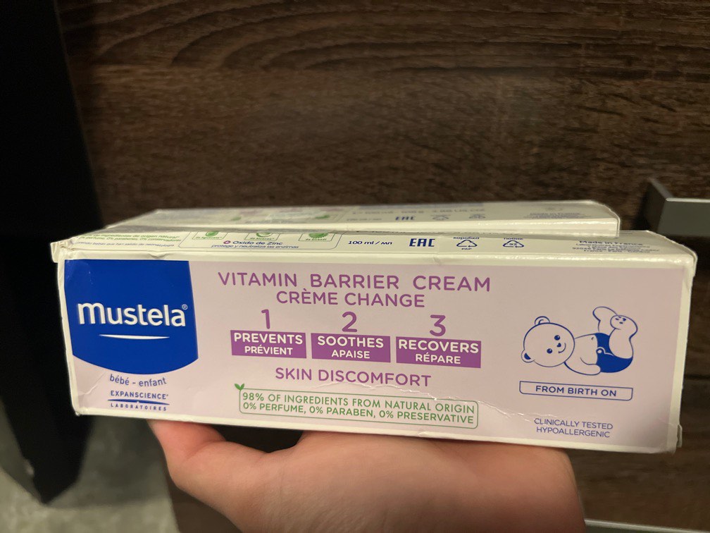 Mustela barrier cream x2, Babies & Kids, Bathing & Changing, Baby ...