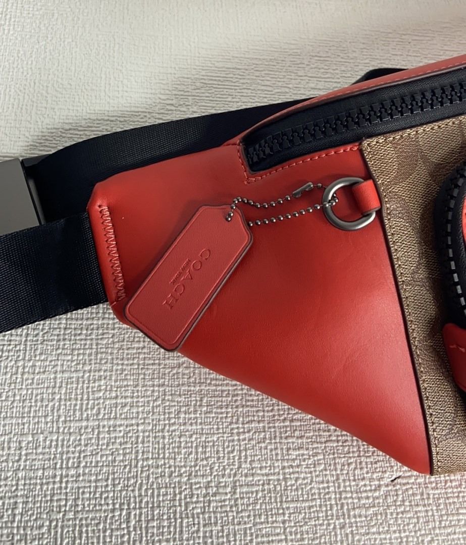 New Coach Original Red Khaki Signature Collection TRACK BELT BAG IN ...