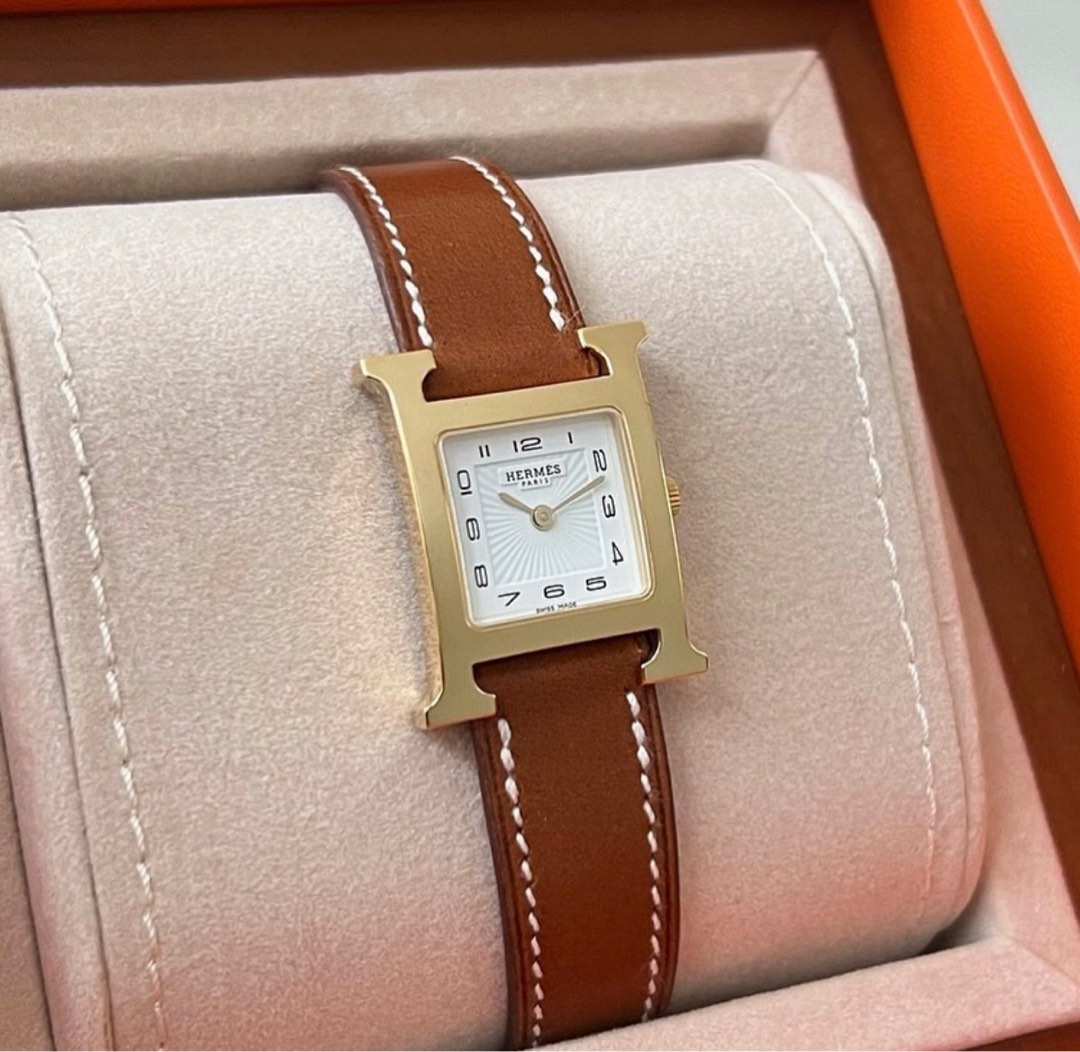 NEW Hermes Heure H Watch PM Barenia Ghw Quartz, Luxury, Watches on ...