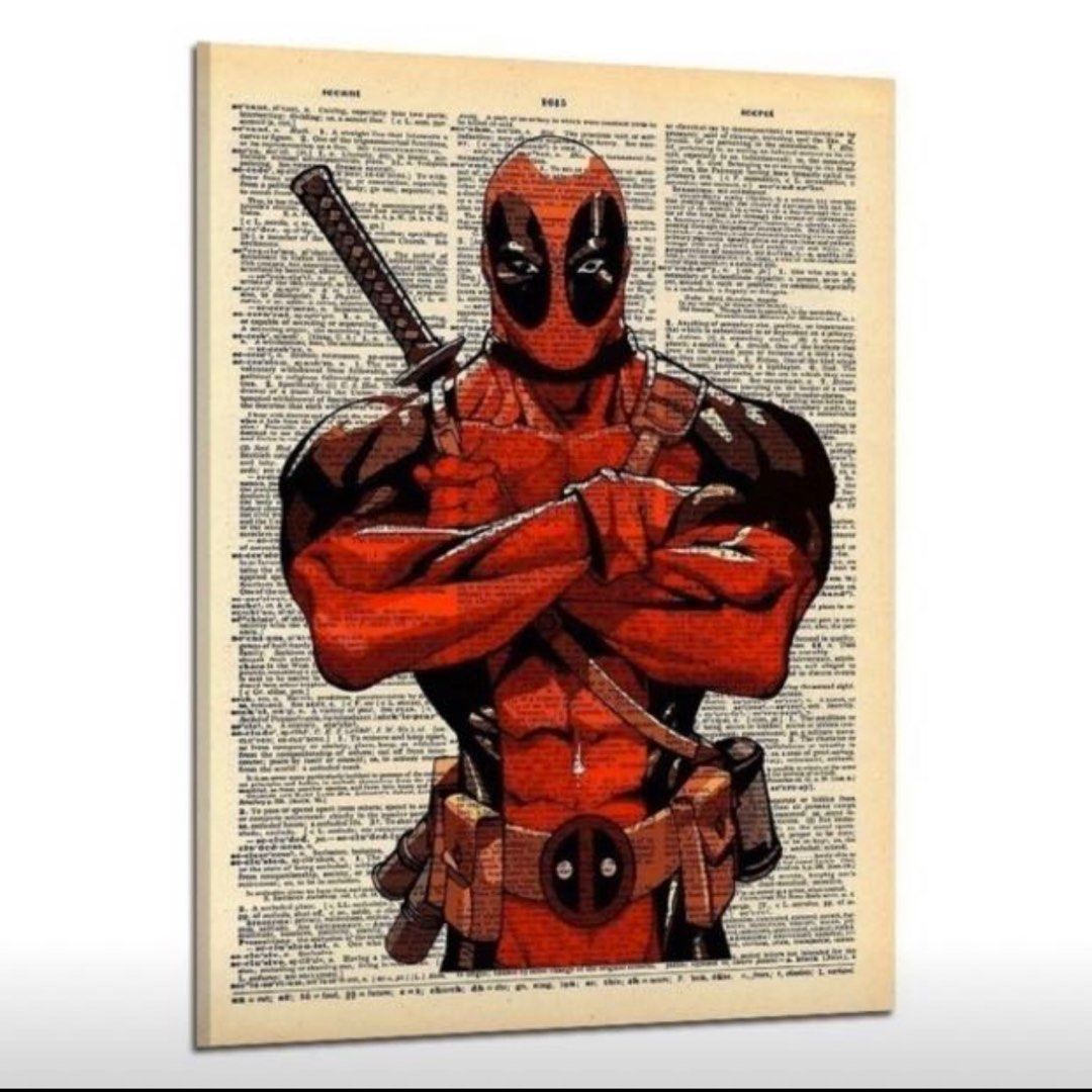 Homemade Art Canvas Deadpool, Batman, Joker, Freddy cougar Spiderman ...