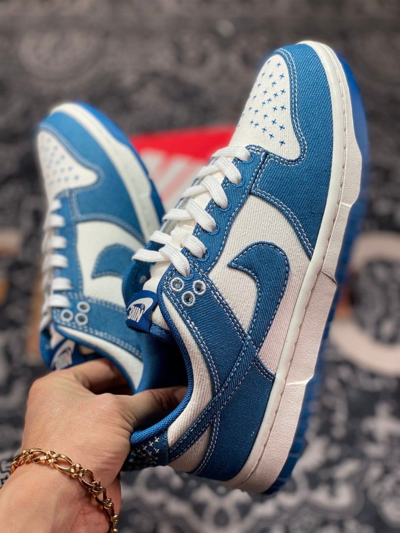 Nike SB Dunk Retro Low"Industrial Blue Sashiko", 男裝, 鞋, 波鞋 - Carousell