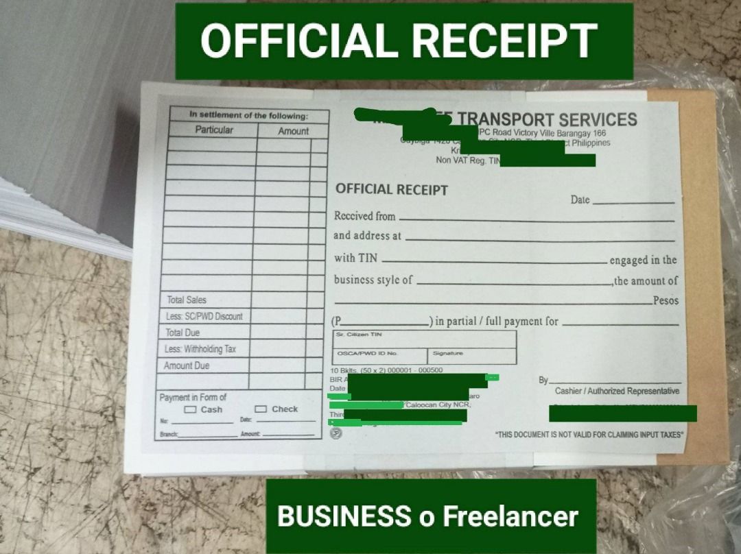 Official Receipt for Business o Freelancer, Hobbies & Toys, Stationary ...