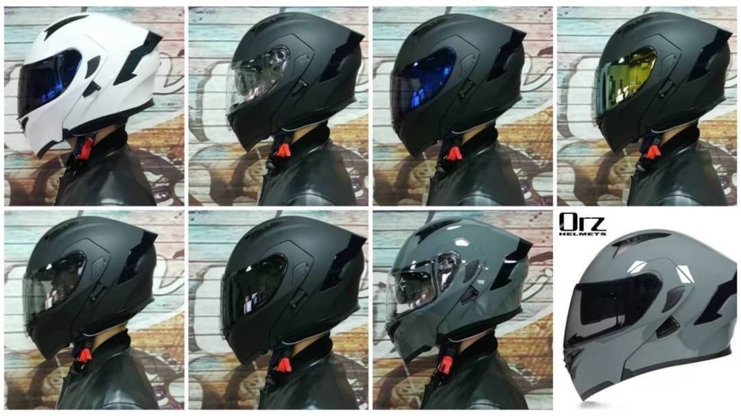 ORZ modular motorbike helmet with double visor and DOT certification Flip-up helmet 2023 new ...
