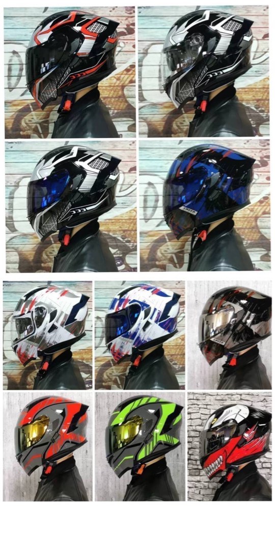 ORZ modular motorbike helmet with double visor and DOT certification ...