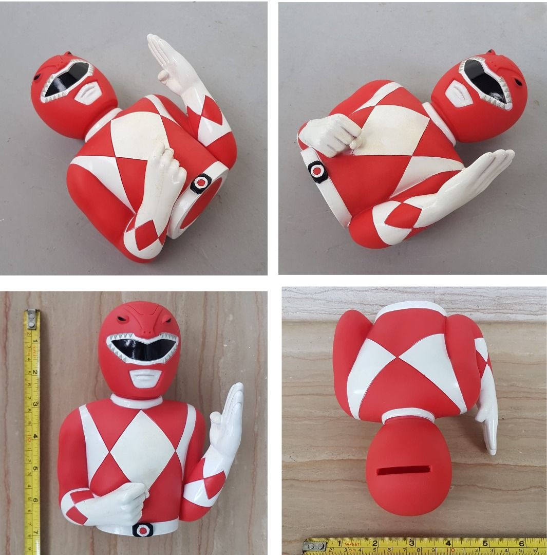 Power Rangers Collectibles, Coin Bank, Red Ranger Figure, Original ...