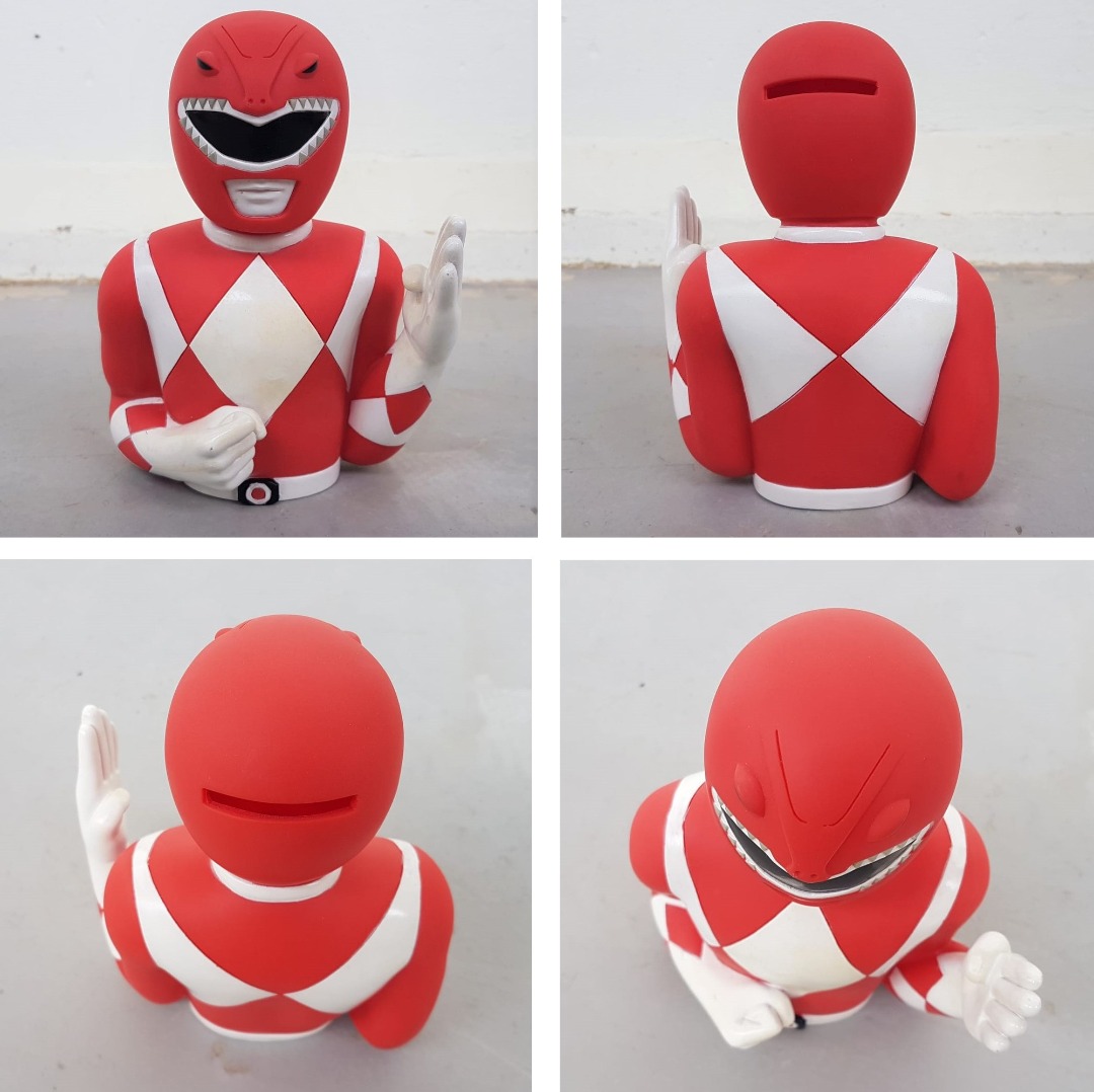 Power Rangers Collectibles, Coin Bank, Red Ranger Figure, Original ...