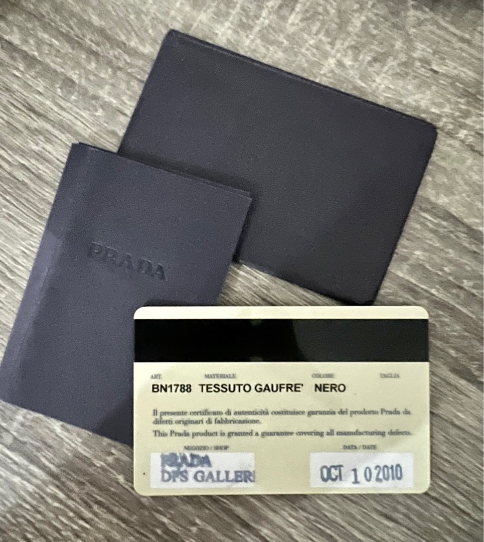 Prada Gaufre auth card, Luxury, Bags & Wallets on Carousell