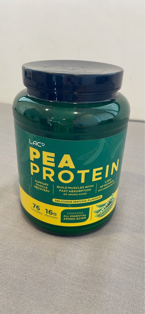 LAC Pea Protein Powder- Matcha Flavour, Health & Nutrition, Health ...