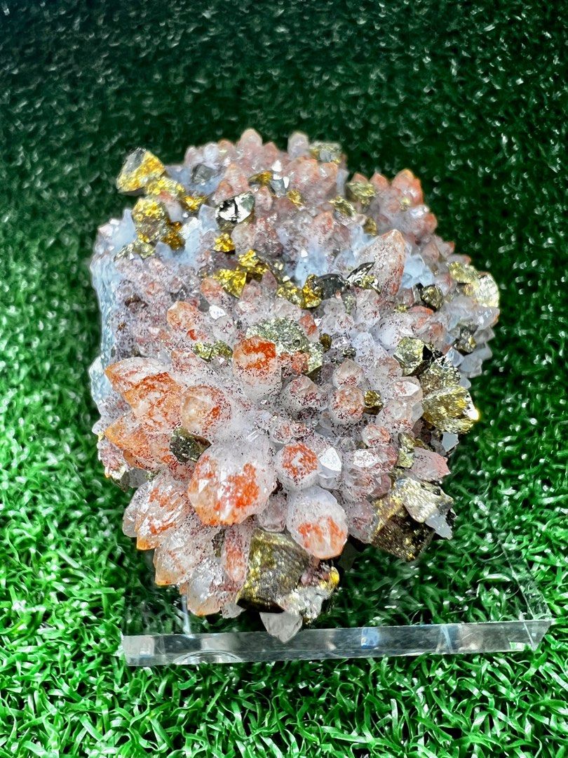 Red crystal with pyrite minerals, TV & Home Appliances, Other Home ...