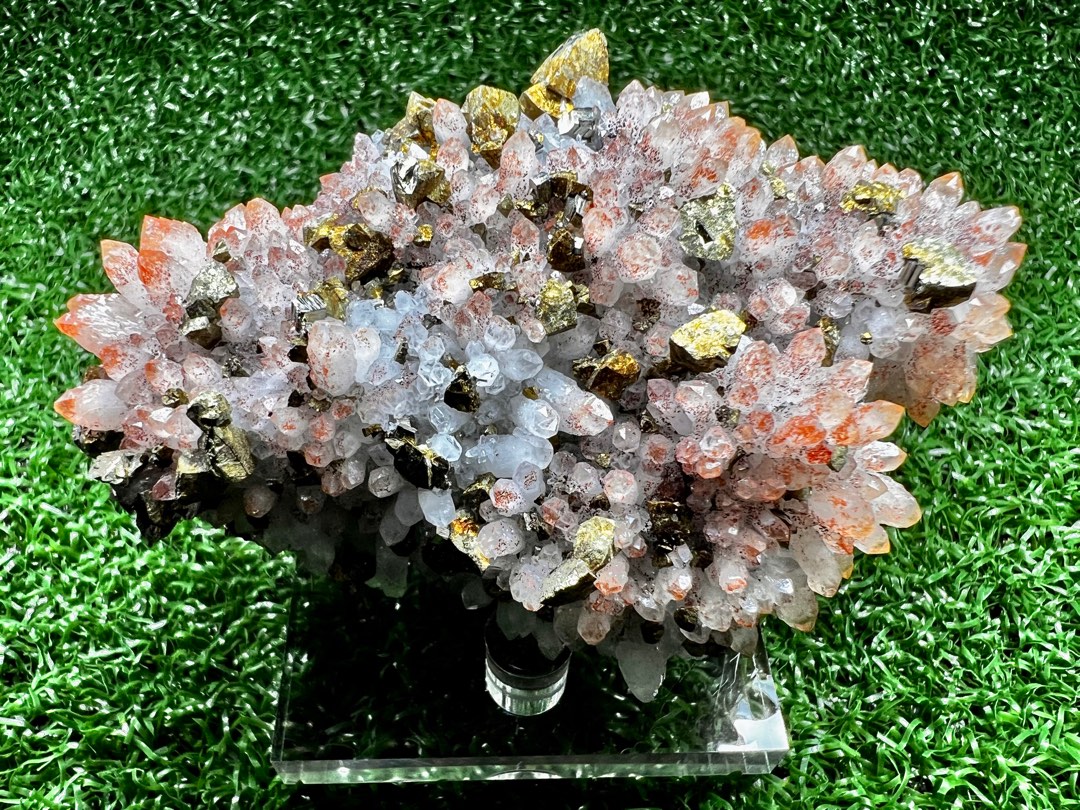 Red crystal with pyrite minerals, TV & Home Appliances, Other Home ...